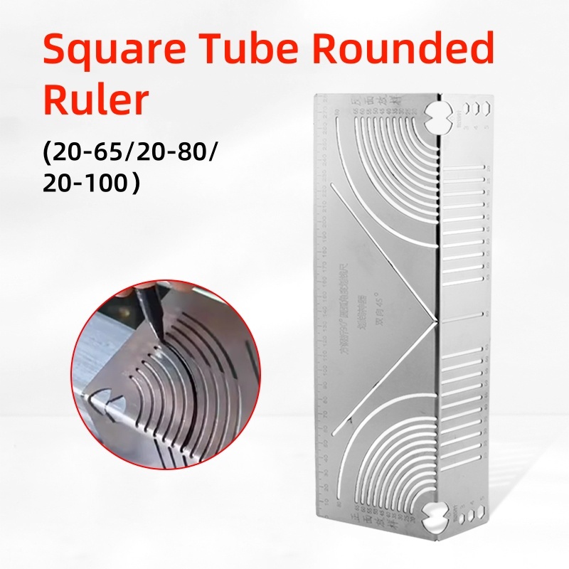 20-65/20-80/20-100 Square Tube Rounded Ruler Multifunctional Square ...