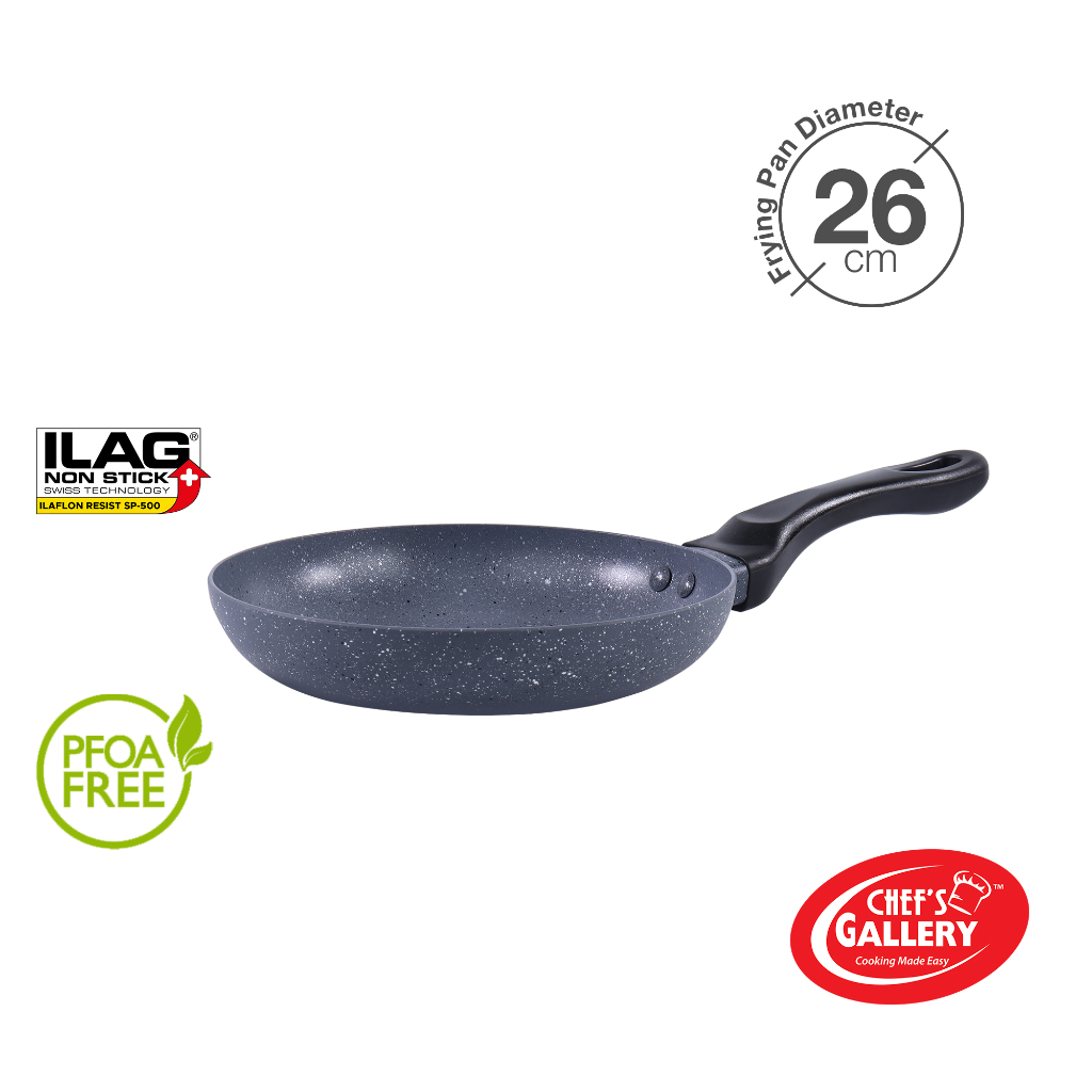 Chef's Gallery Marble Frying Pan 26cm | ILAG Non-Stick | PFOA Free ...