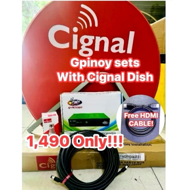 GPINOY SETS WITH CIGNAL DISH PLUS FREE 1 MONTH LOAD 99 | Shopee Philippines