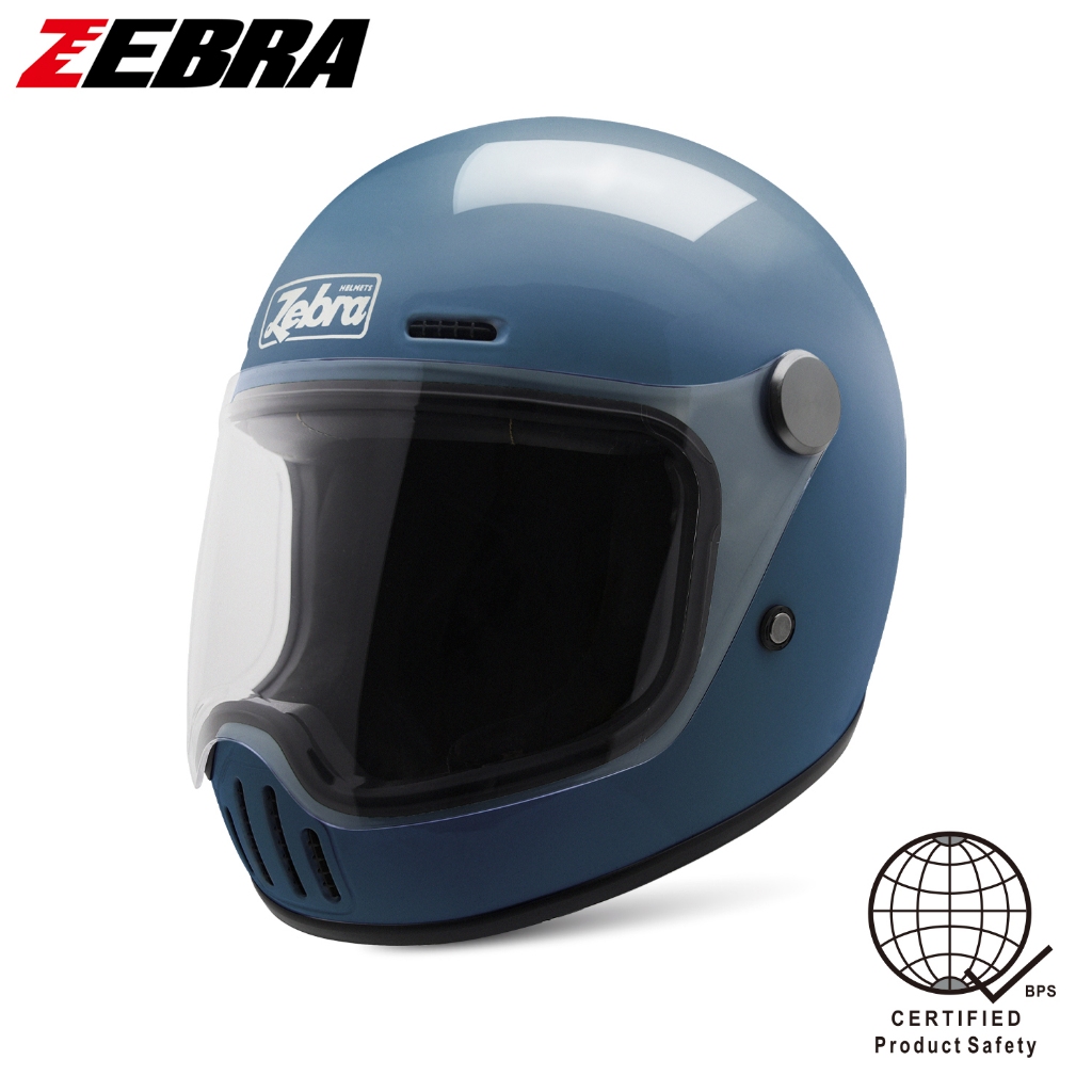 ZEBRA 811 Rebel Mono Color Retro Style Full Face Motorcycle Helmet ...