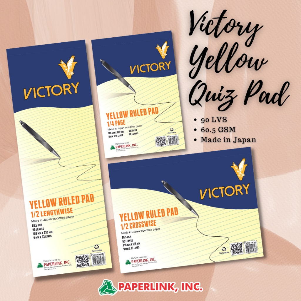 CSQUARE Victory Yellow Pad 1/4 | 1/2 Lengthwise | 1/2 Crosswise | Whole ...