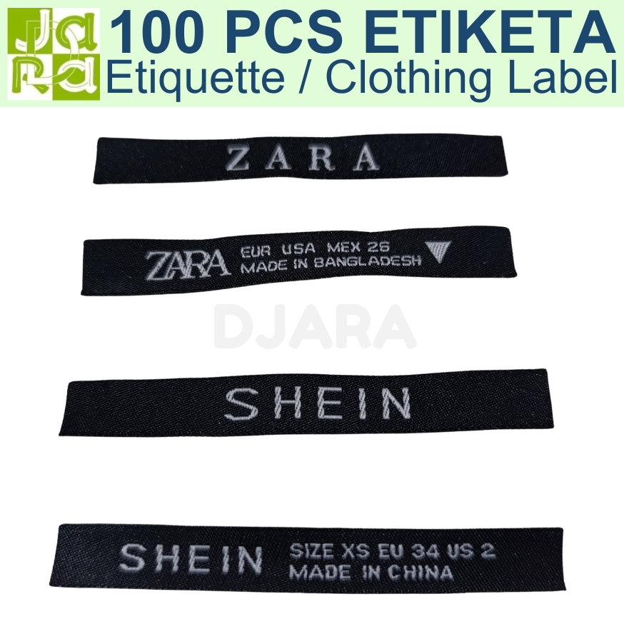 100 pcs Etiketa / Etiquette / Clothing Label / Garment Woven Label ...