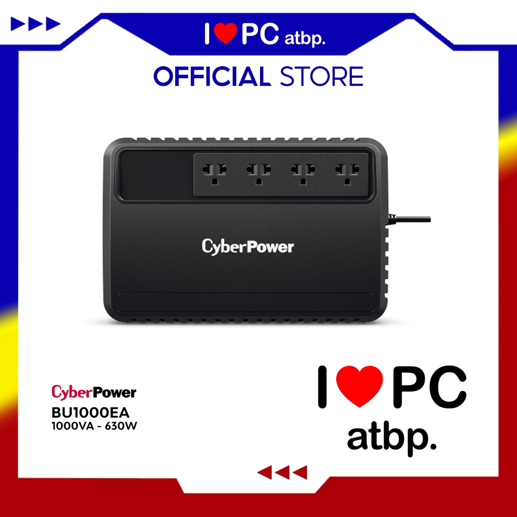 CyberPower UPS 1000VA/600W (BU1000EA, 4 Outlets, AVR/Surge) | Shopee ...