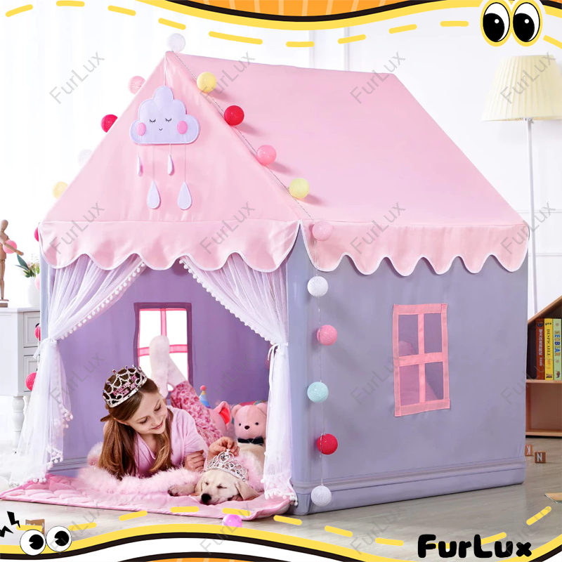 FurLux Foldable Castle Tent for Kids Large Space Indoor Playhouse ...