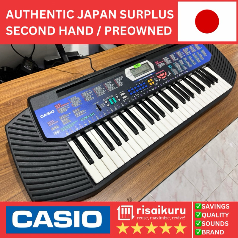 CASI0 CTK-411 Casiotone Keyboard Piano Organ 49 Keys – Ideal for ...