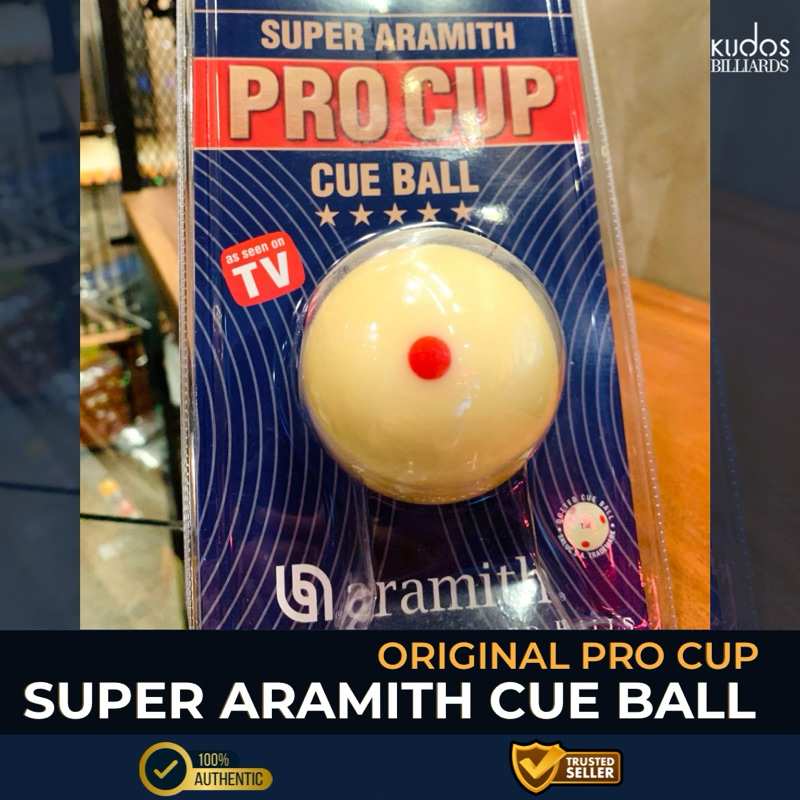 ORIGINAL ARAMITH CUE BALL RED DOT | BOLA MANO | PRO CUP | Shopee ...