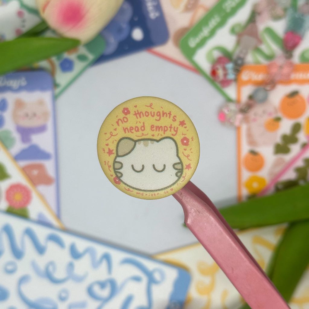 no thoughts head empty | mini button pins | unique designs for bags ...