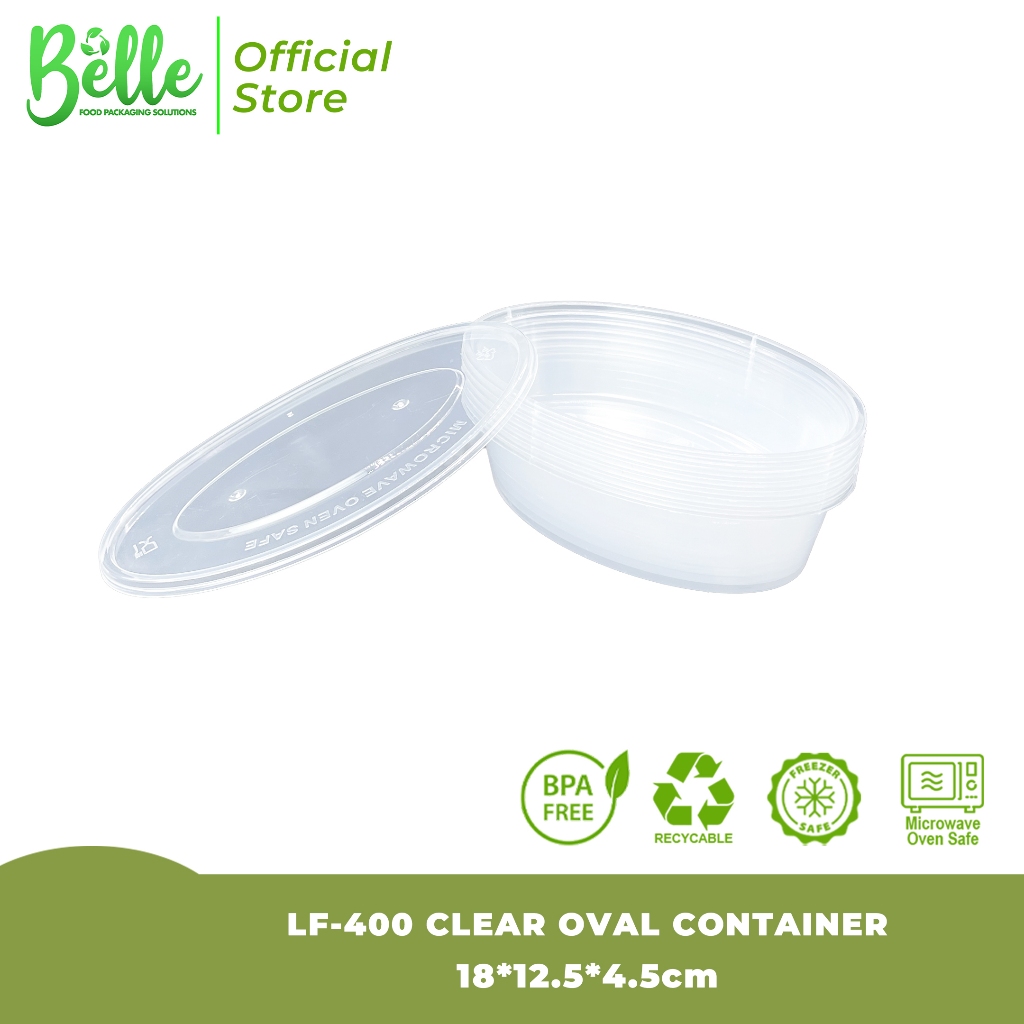 Belle LF-400ml Clear, Microwavable Oval Container, Leche Flan Container ...