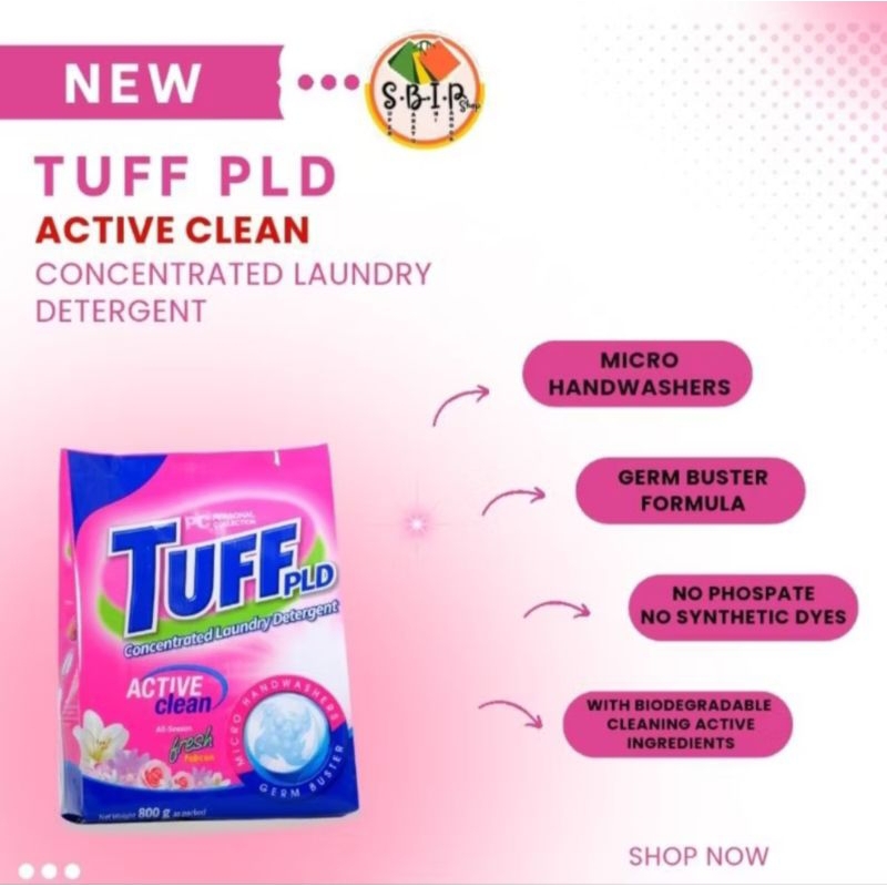 TUFF PLD ACTIVE CLEAN CONCENTRATED POWDER LAUNDRY DETERGENT 800G ...