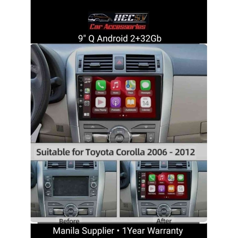 Altis Android 9" Head Unit Q Apple CarPlay Android Auto 2007-2013 ...