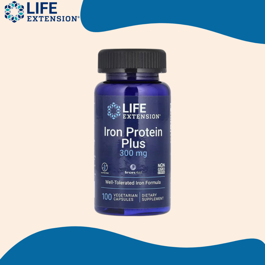 Life Extension, Iron Protein Plus, 300 mg, 100 Vegetarian Capsules ...