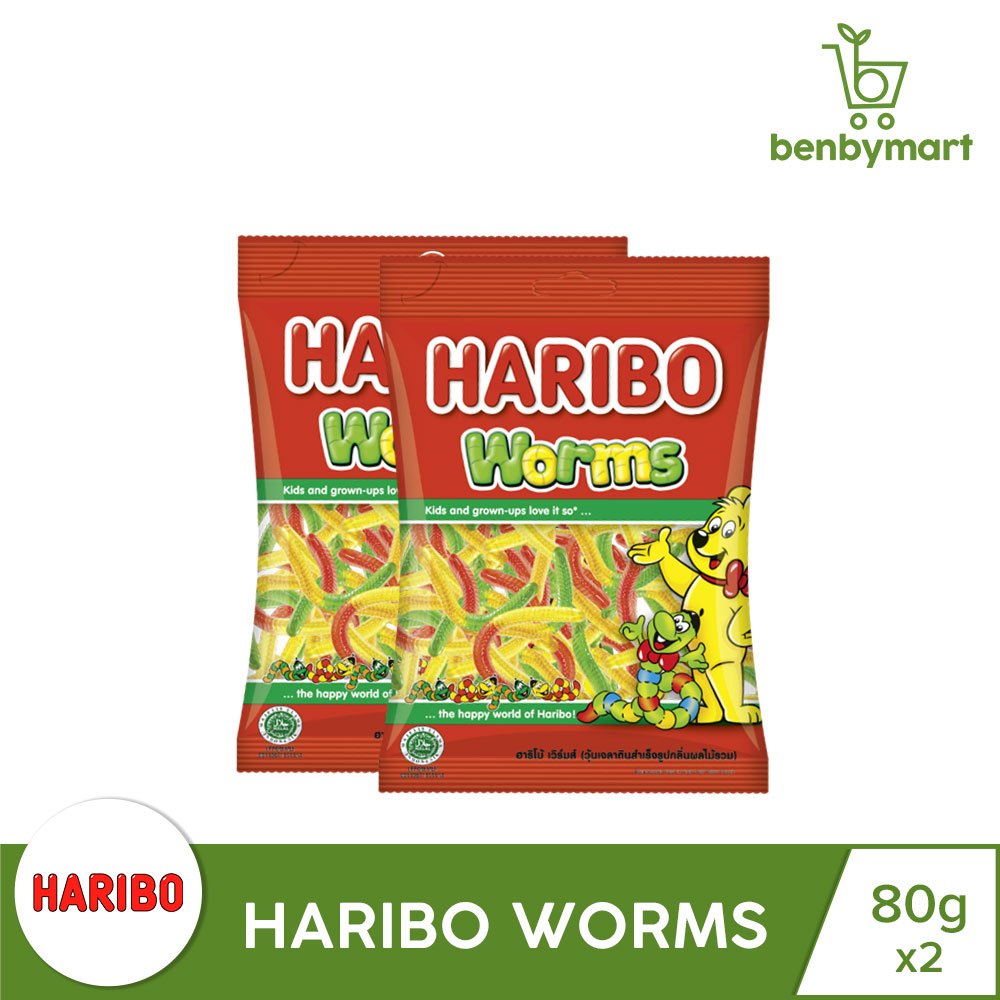 Haribo Worms Gummy 80g x2 | Shopee Philippines