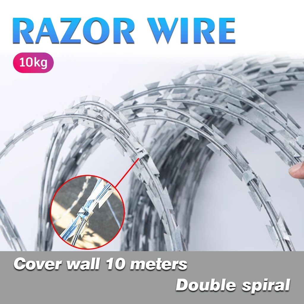 20M/50M/100M METERS BARBED RAZOR WIRE / COMBAT WIRE / ANTI-THEFT / ANTI ...