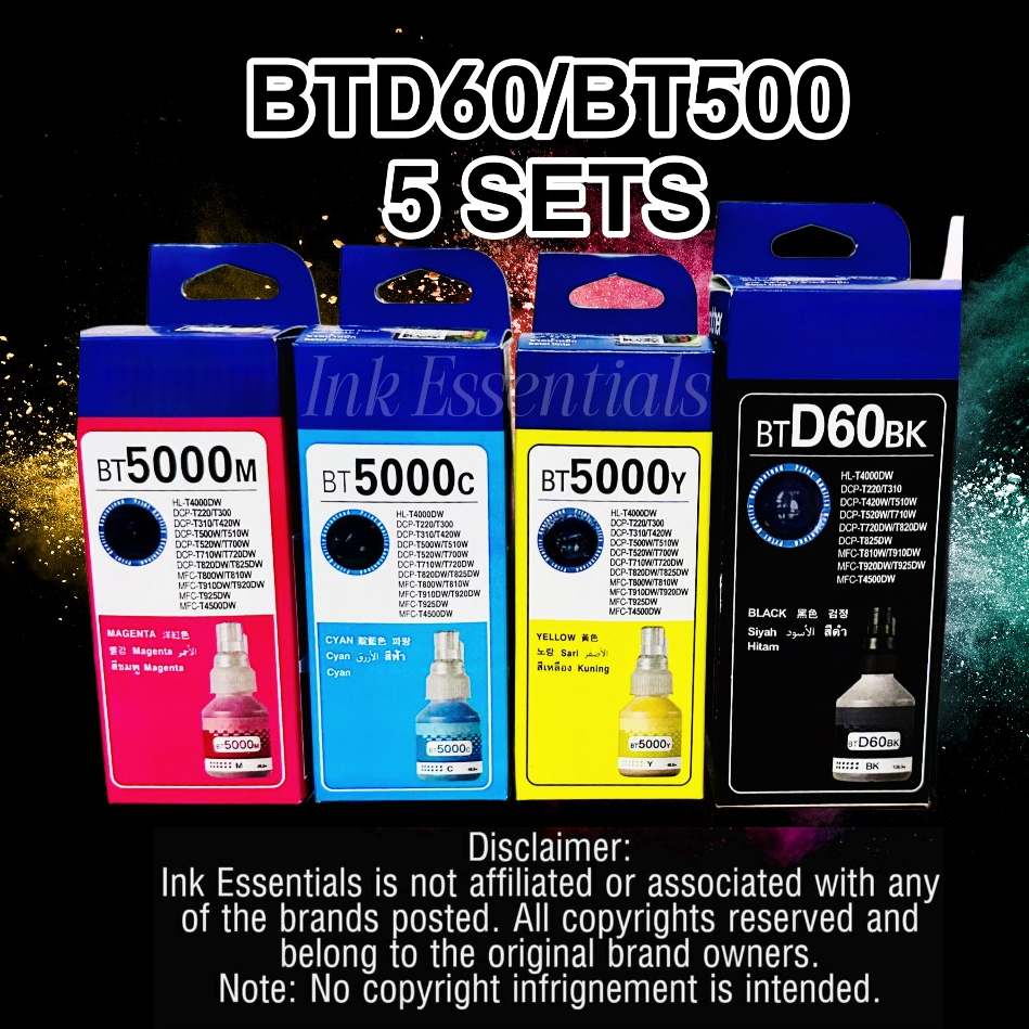 BTD60 BT5000 INK BOTTLE REFILL 5 SETS | Shopee Philippines