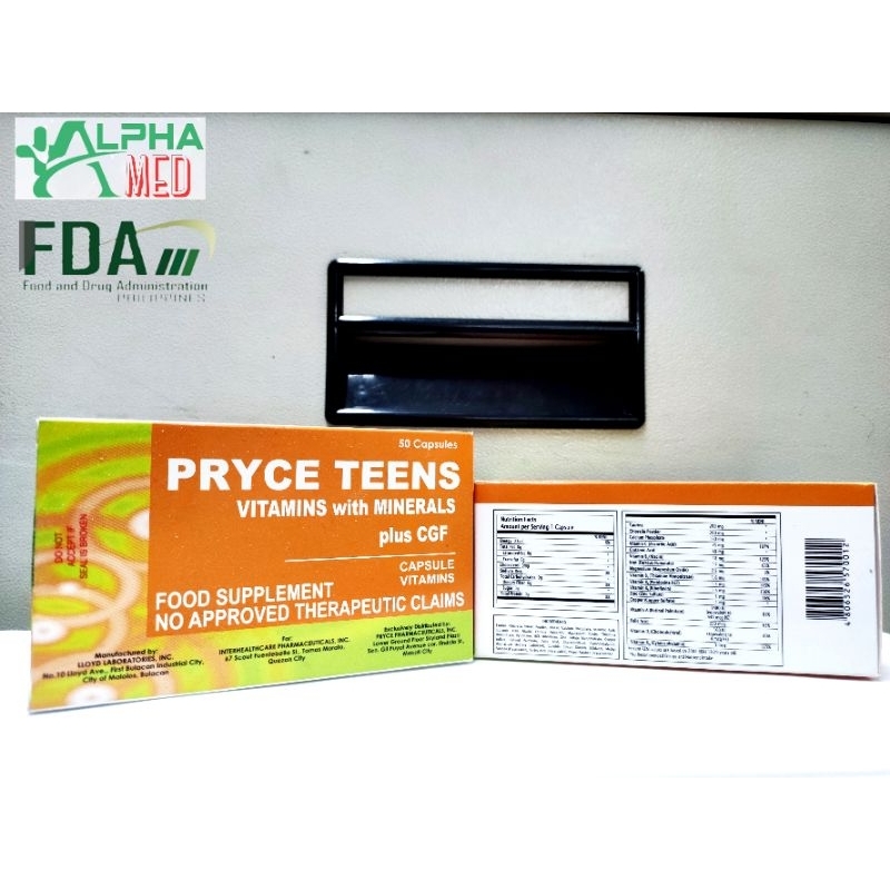 PRYCE TEENS Vitamins with minerals plus CHF capsule 50's | Shopee ...