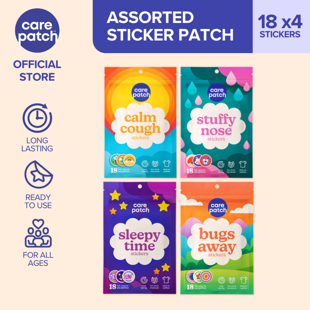 Carepatch Assorted Sticker Patch Set of 4 - Calm Cough, Stuffy Nose ...