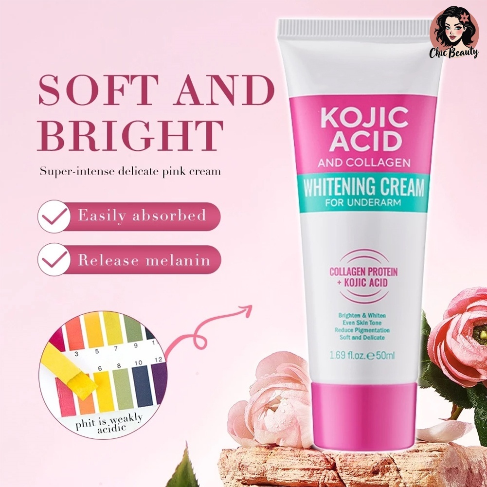 50ml Underarm Whitening Cream Kojic Acid & Collagen Cream Inguinal ...