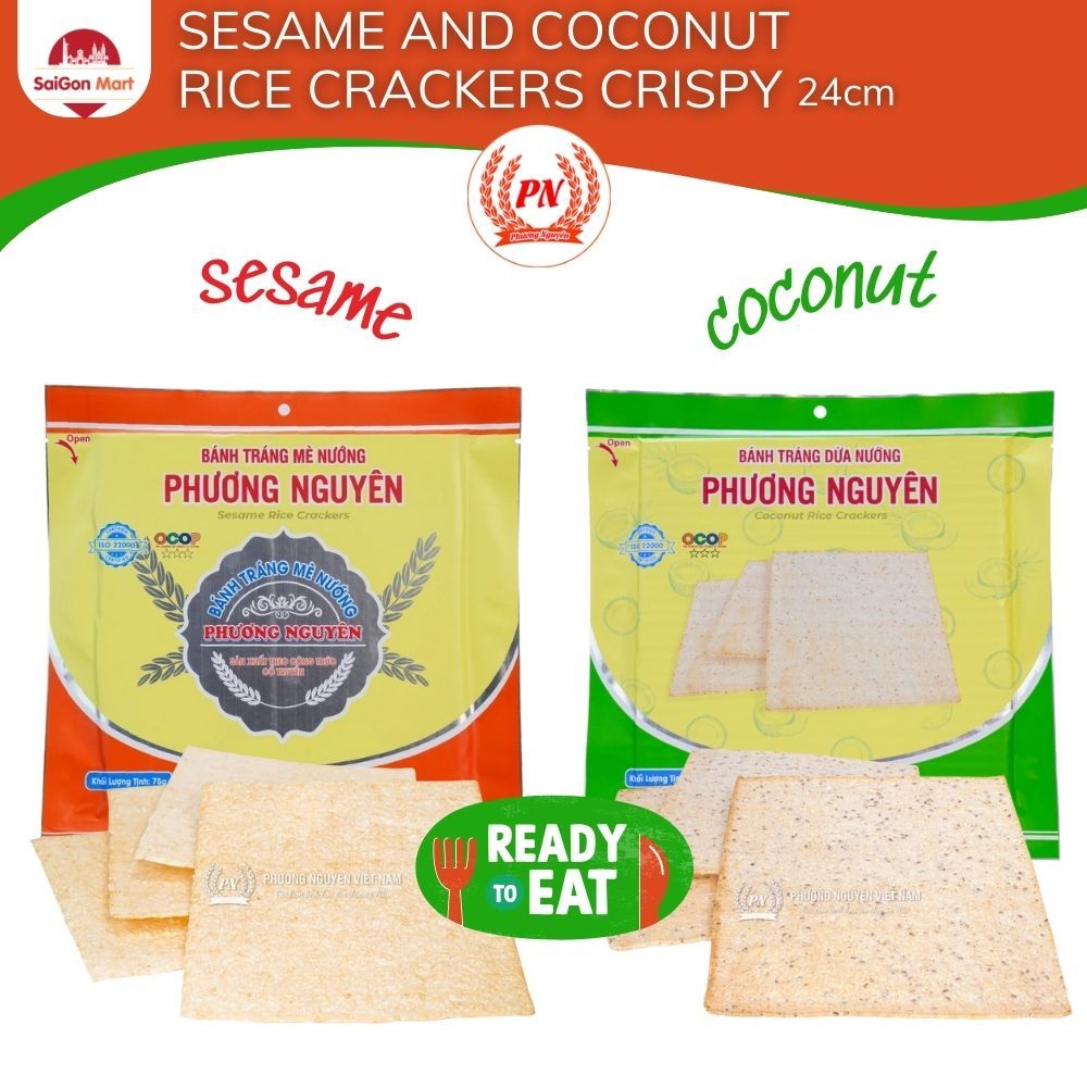 Sesame and Coconut rice crackers crispy ready to eat made in Viet Nam ...