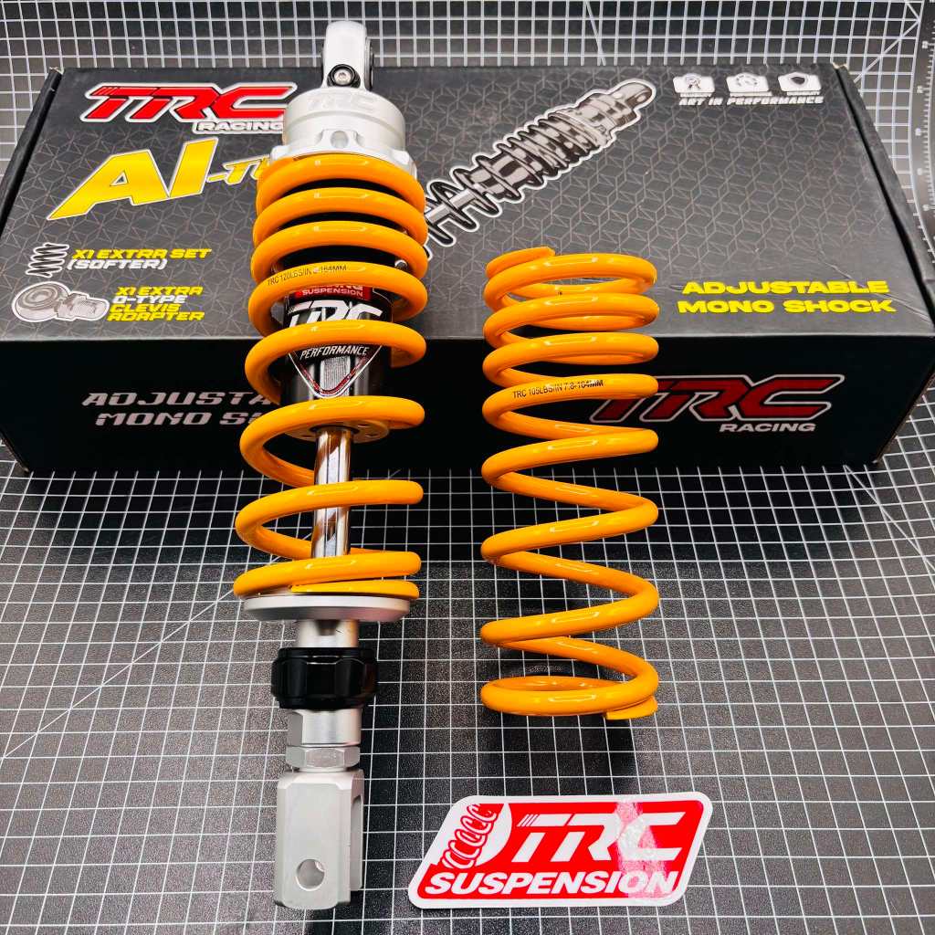 TRC RACING 1116-300 REAR SHOCK SUSPENSION 300MM WHITE/YELOW for MIO ...