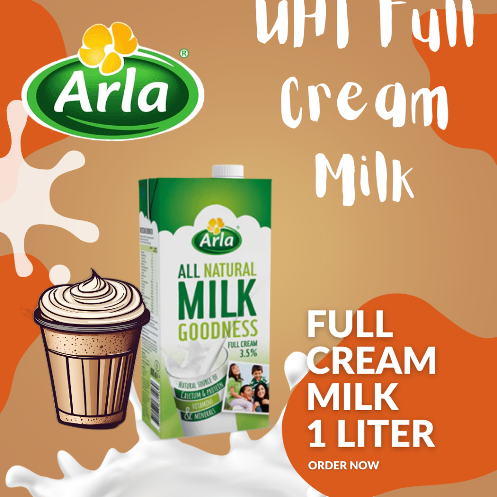 Arla Natural Milk Goodness Full Cream 1L - Pure Taste of Nature, Rich ...