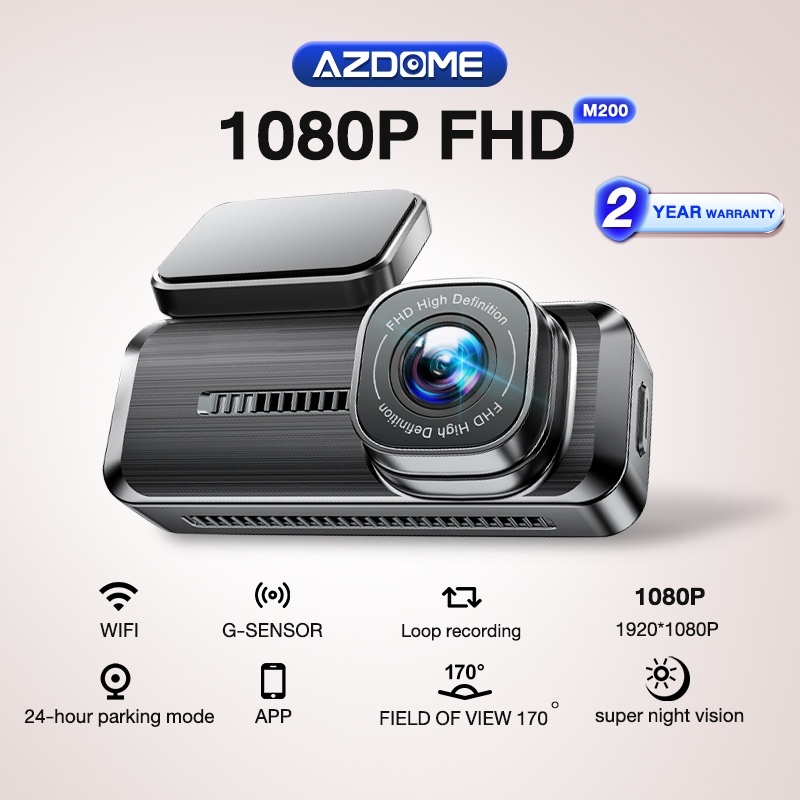AZDOME M200 Dash Cam 1080P WIFI Built-in G-Sensor 150 Inch Wide Angle ...