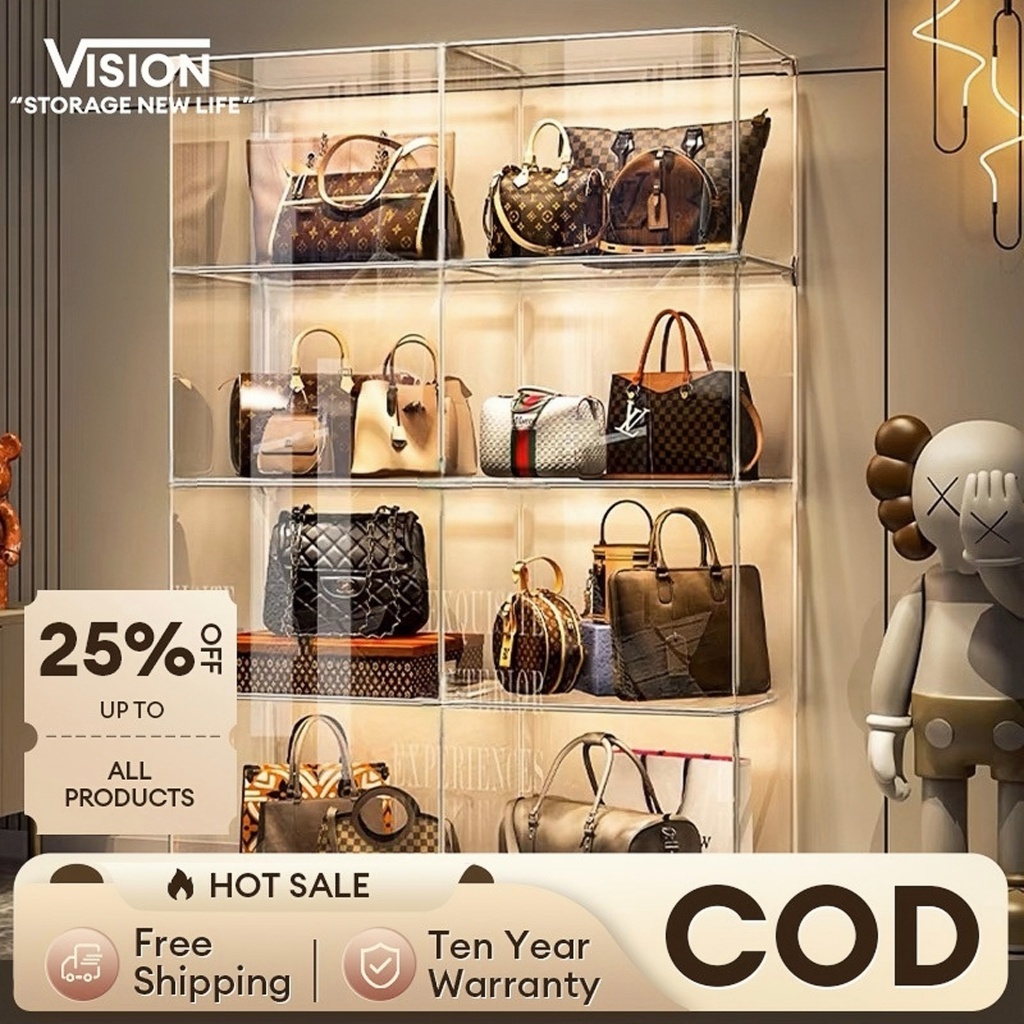VISION Bag Storage Cabinet Transparent Magnetic Door Storage Box ...