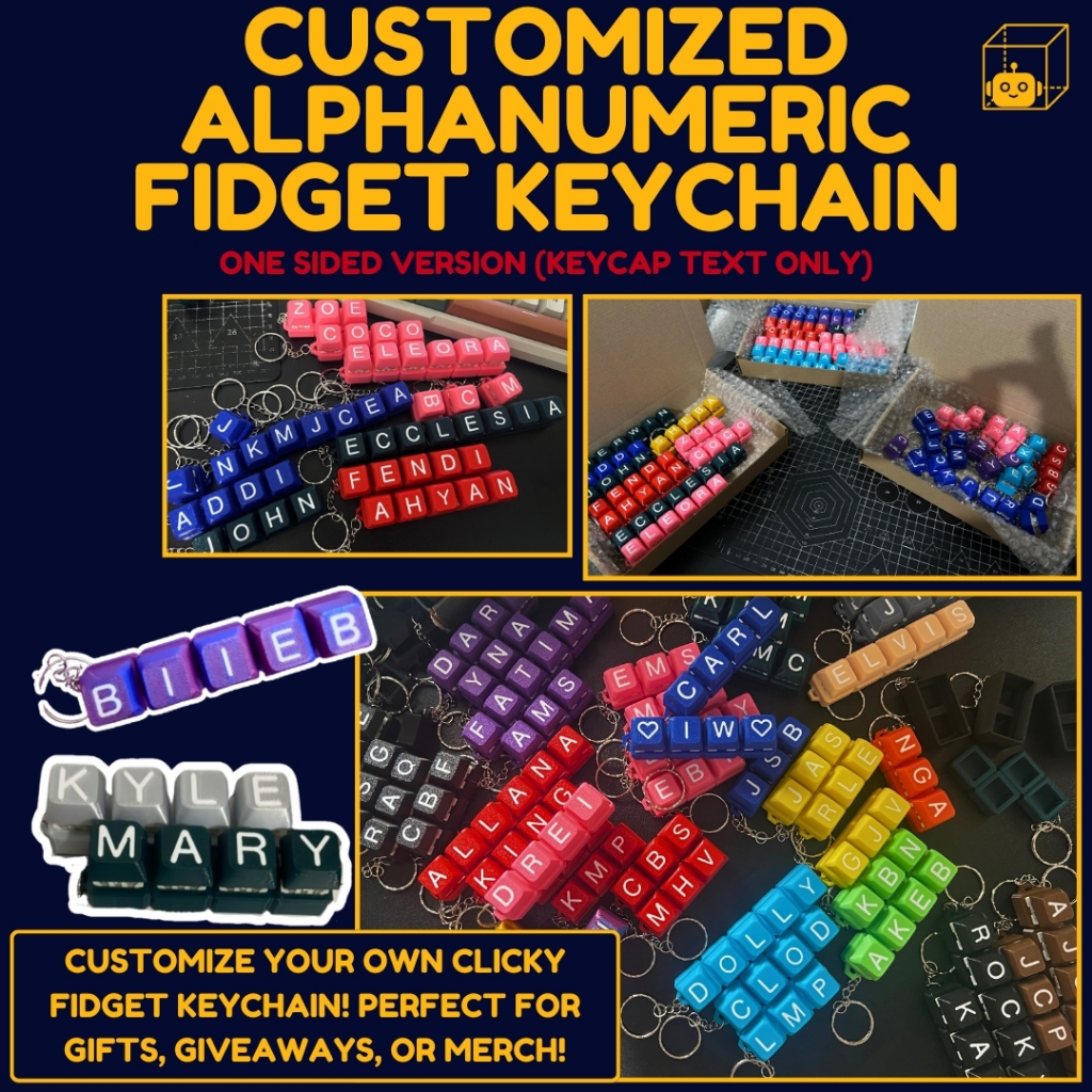 PixelBlock3D Customized Personalized Alphanumeric Custom Fidget Keys ...
