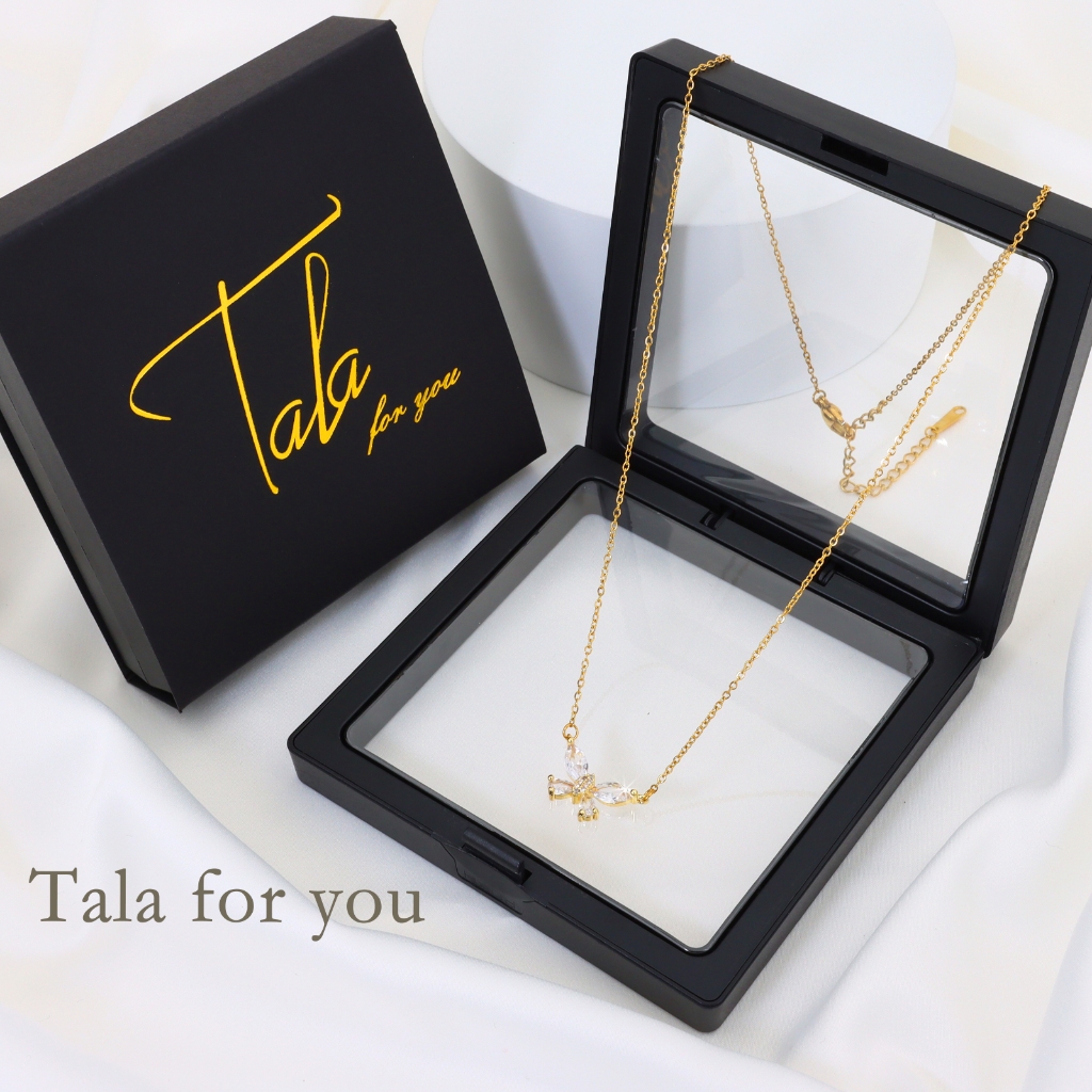Tala for you 18K Gold Butterfly Necklace Charm Diamond Have Premium ...