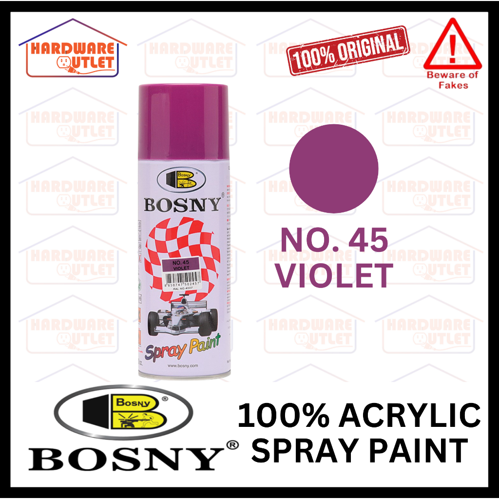 Bosny Spray Paint Violet #45 Original Acrylic Spray Paint 400cc ...
