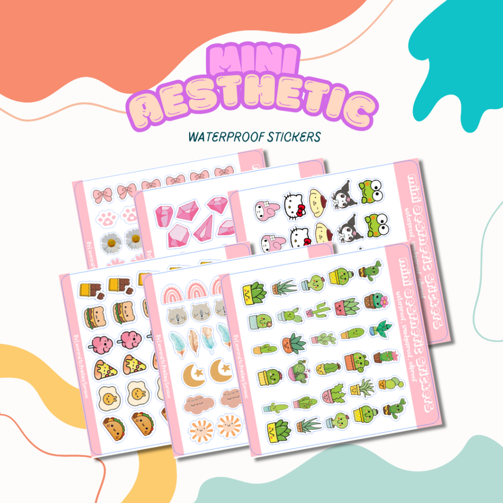 Mini Aesthetic Stickers Waterproof | Shopee Philippines