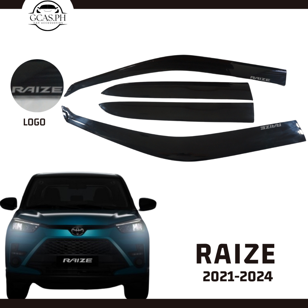 2021-2024Toyota Raize Visor Black, Rain gutter, Window Visor | Shopee ...