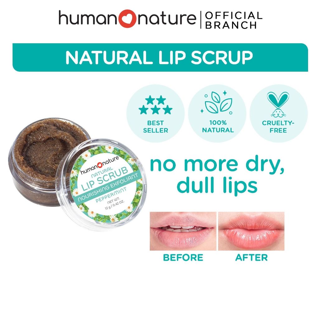 Human Nature Natural Lip Scrub 12g (No Harmful Chemicals) | Shopee ...