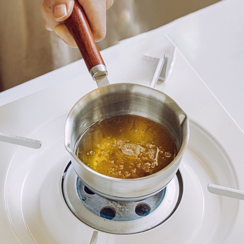 Stainless Steel Hot Oil Small Pot Oil Pan Wooden Handle Milk Cooking ...