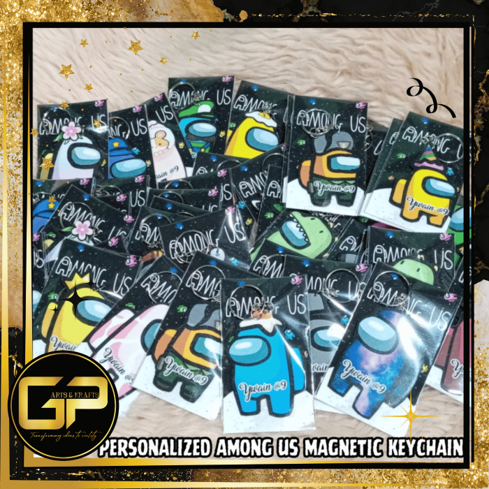 Personalized Waterproof Among Us Magnet Keychains (Glittered/3D ...