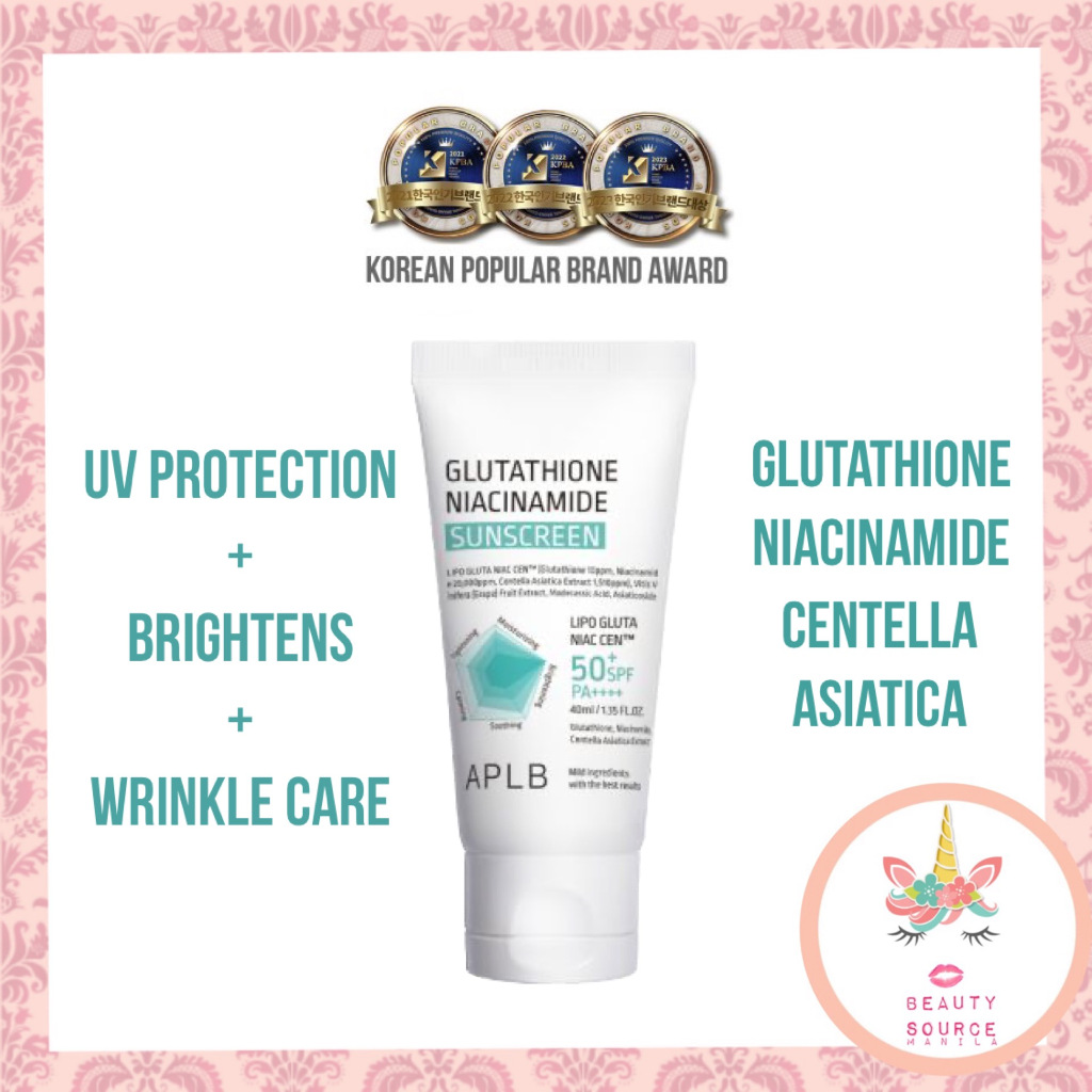 APLB GLUTATHIONE NIACINAMIDE SUNSCREEN 40mL | Shopee Philippines