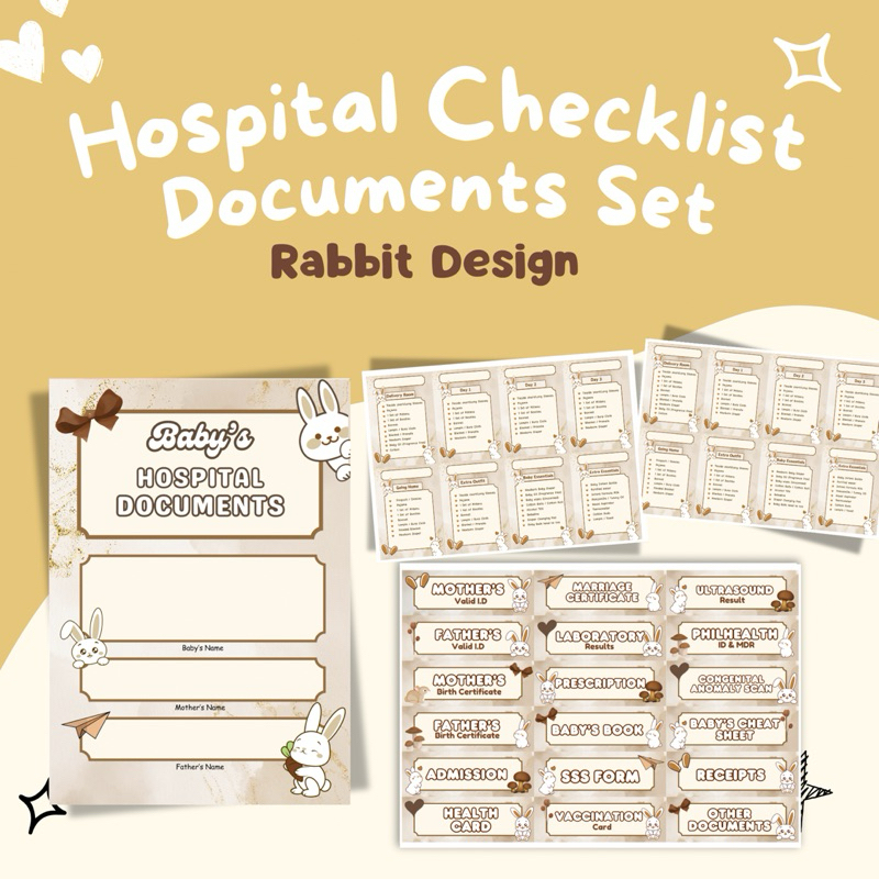 RU Baby Hospital Checklist and Documents sticker set for ziplock | baby ...