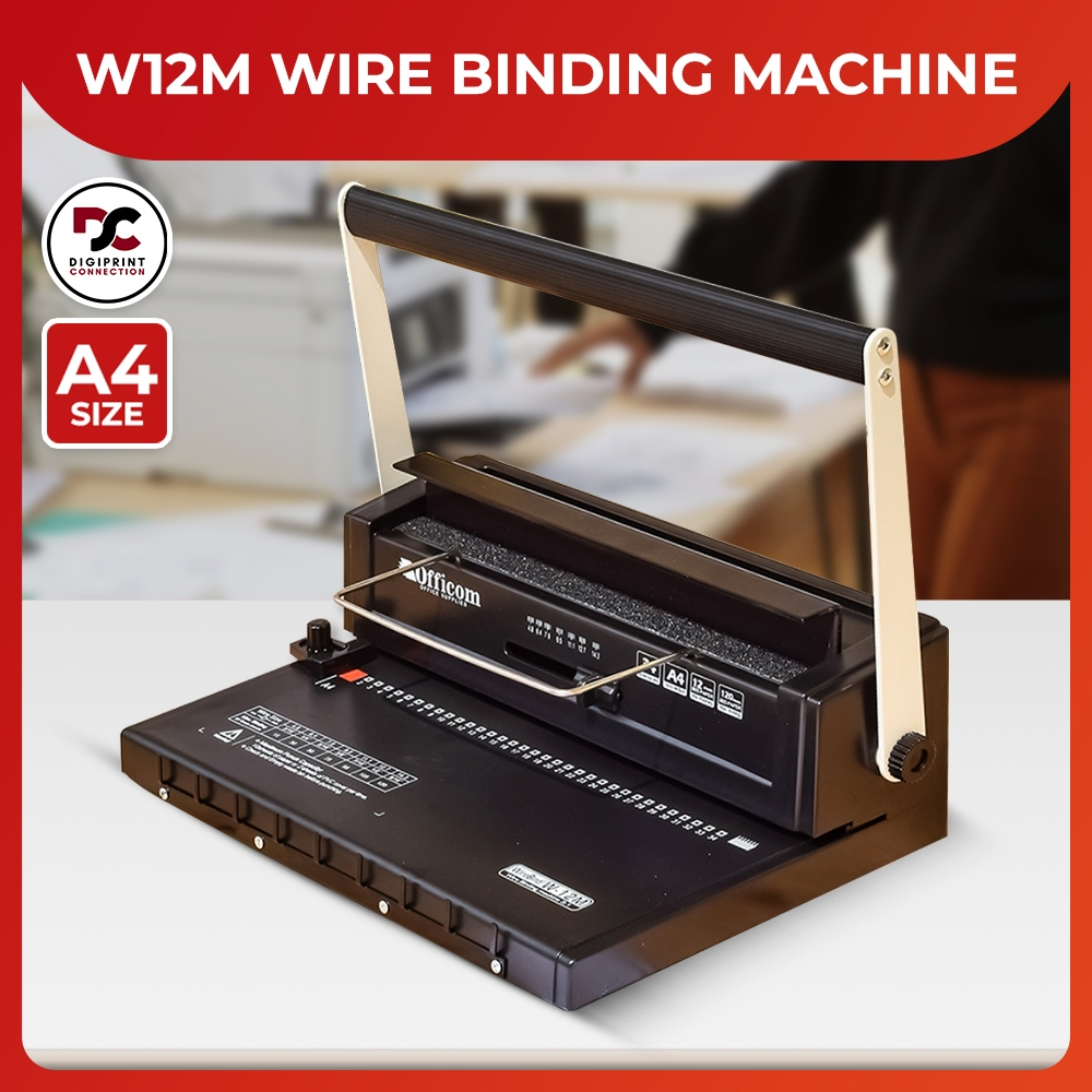 OFFICOM Wire Binding Machine W12M binder A4 Double Loop Wire Bind ...