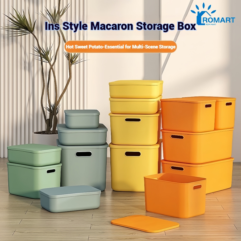 ROMART Stackable Storage Box with Lid Plastic Container Wardrobe ...