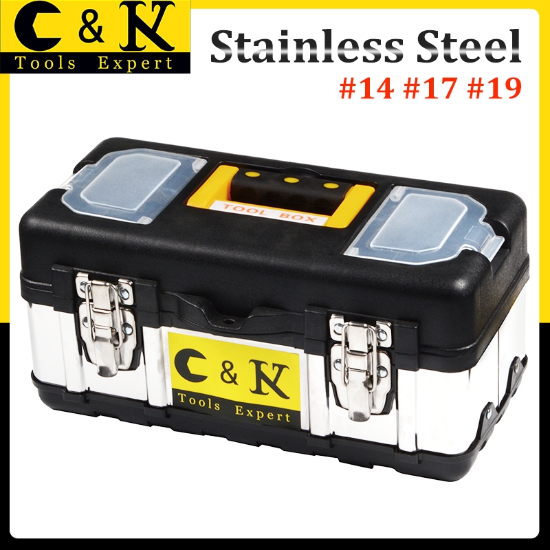C&K Stainless Steel Toolbox #14/ #17/ #19 Multifunction 2-Layer ...