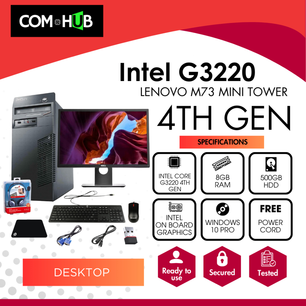 Com Hub PC | Intel G3220 4th Gen 8GB RAM DDR3 500GB HDD Storage Desktop PC Used | Secondhand ...