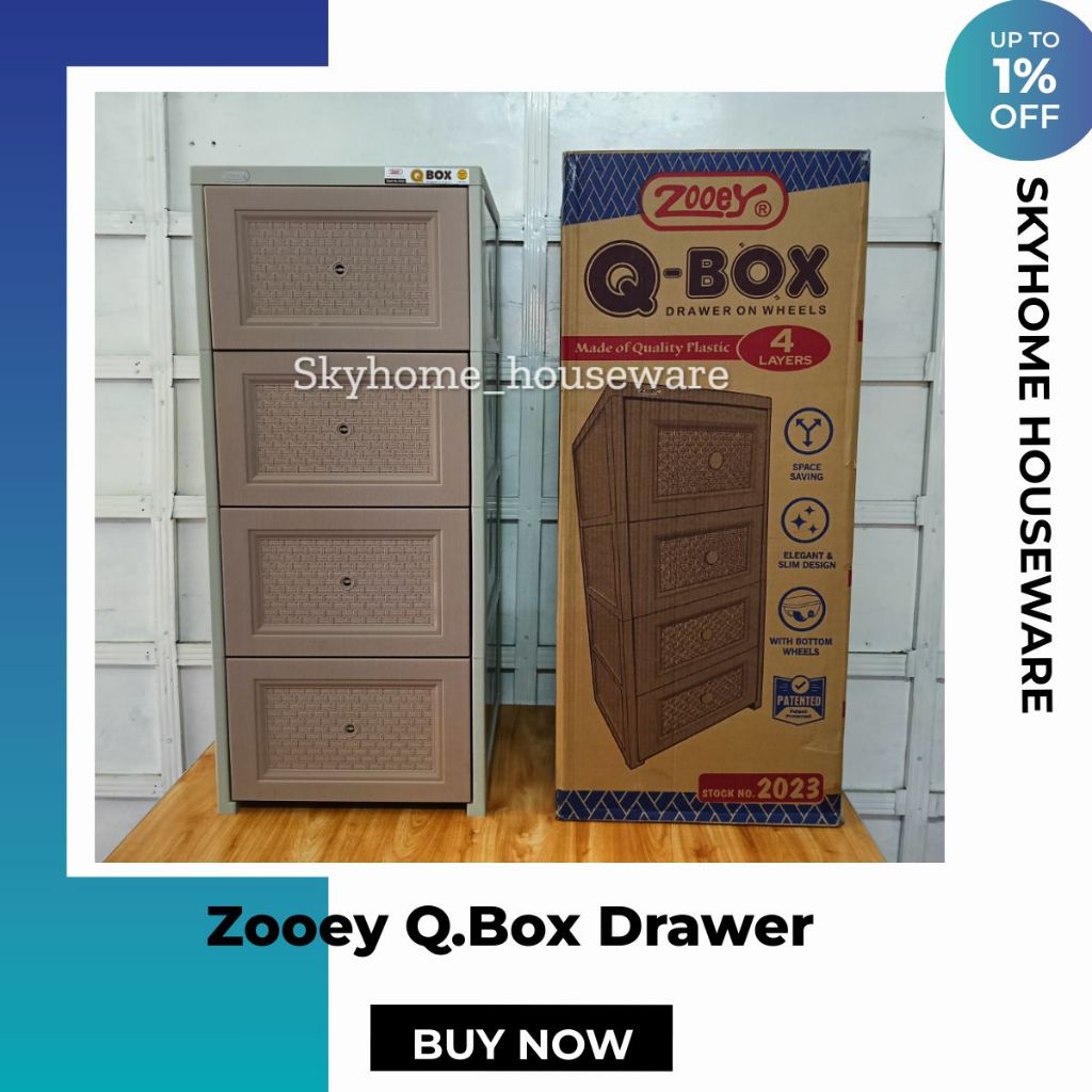 Zooey Q.Box 4 Layer Multi Purpose Drawer Organizer with Wheels | Shopee Philippines