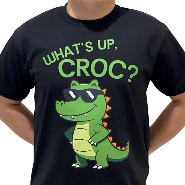 WHAT'S UP, CROC? ADULT SHIRT BLACK (LOLONG) | Shopee Philippines