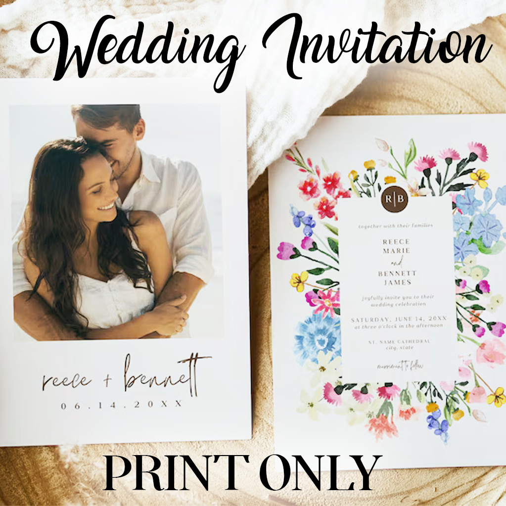 WEDDING INVITATION PRINT ONLY sold peice size 5R (5x7in) 4R (4x6in) 3R ...