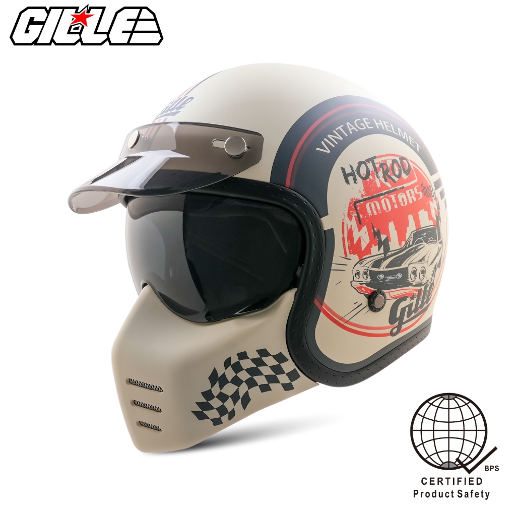 GILLE OP12 Venery BYGONE Convertible Full Face Type Single Visor ...
