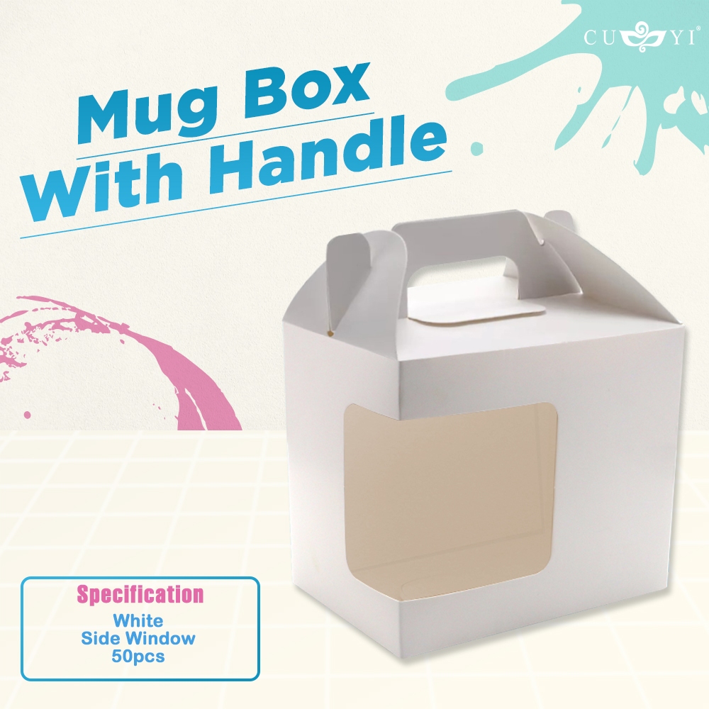 50pcs Side Window Mug Box with Handle | Shopee Philippines