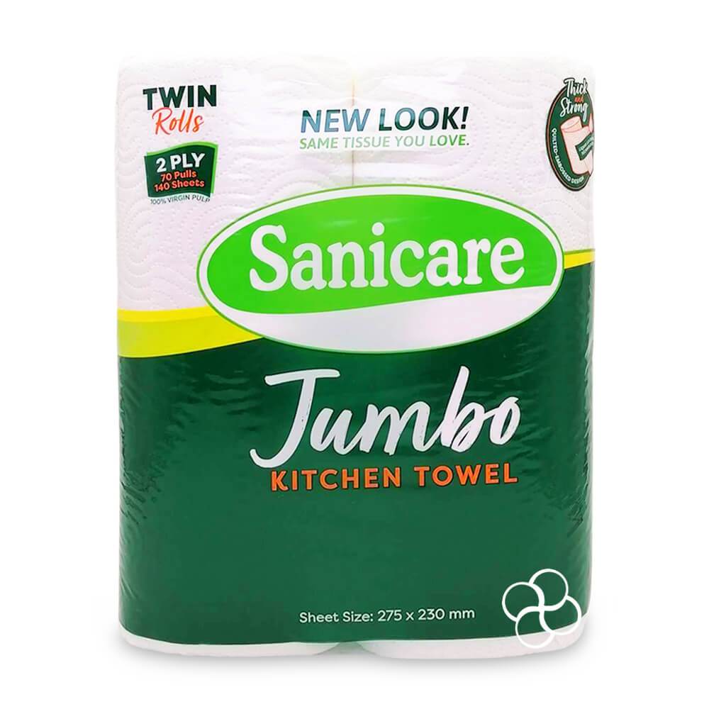 Sanicare Jumbo Kitchen Paper Towel Twin Pack 2 Ply | Shopee Philippines