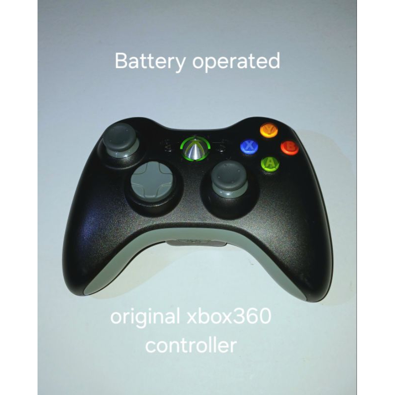 Xbox360 controller battery operated original black gray | Shopee ...