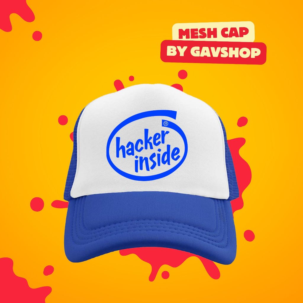 INTEL INSIDE SPOOF HACKER INSIDE TRUCKER MESH CAP NET CAP BASEBALL CAP ...