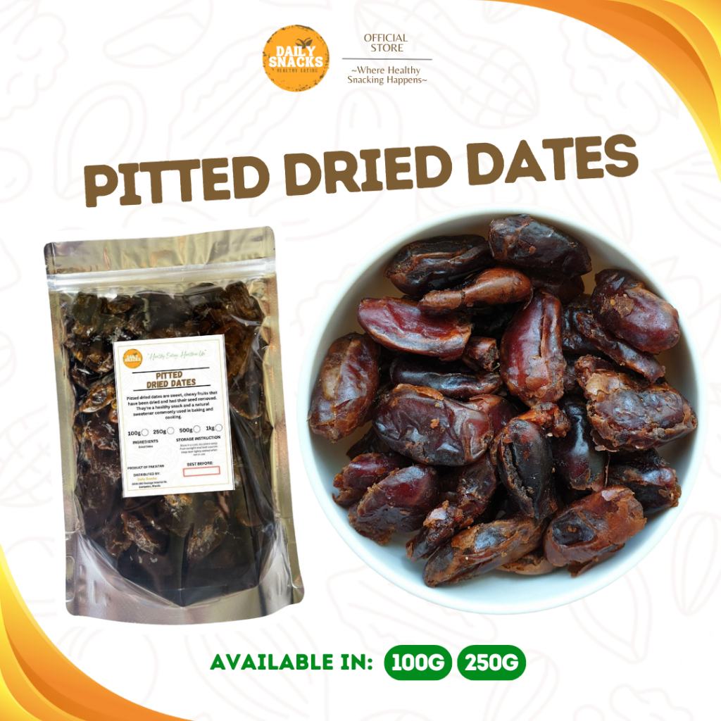 Daily Snacks Pitted Dried Dates (Pakistan) - 100g & 250g in Ziplock ...
