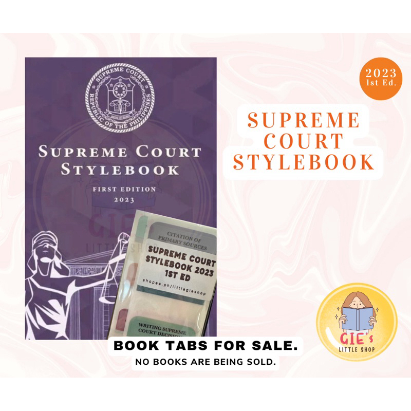 Supreme Court Stylebook 2023 1st Edition Tabs Flags Stickers Labels Law ...